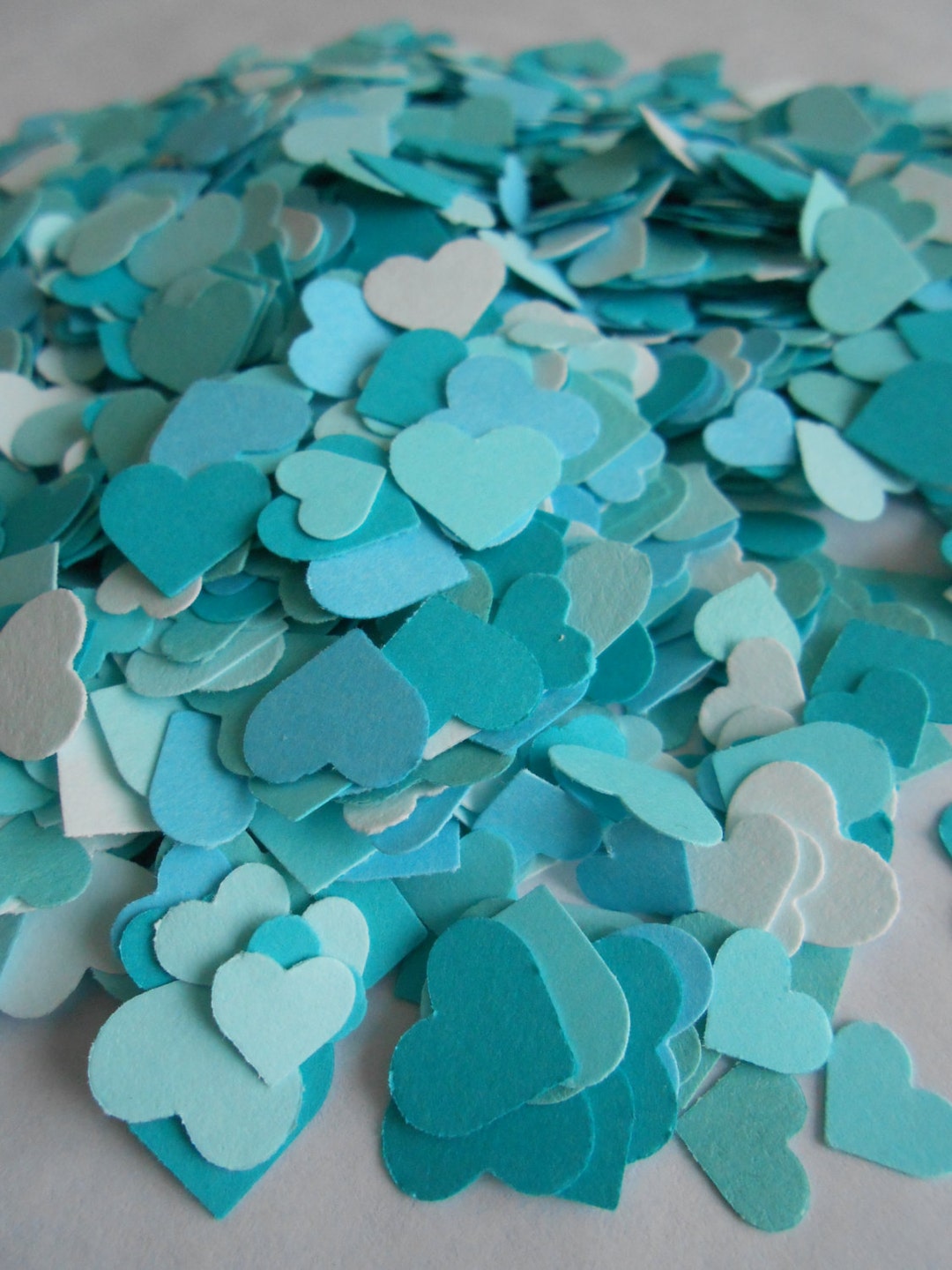Over 2000 Mini Confetti Hearts. Shades of Turquoise & Teal Blue ...