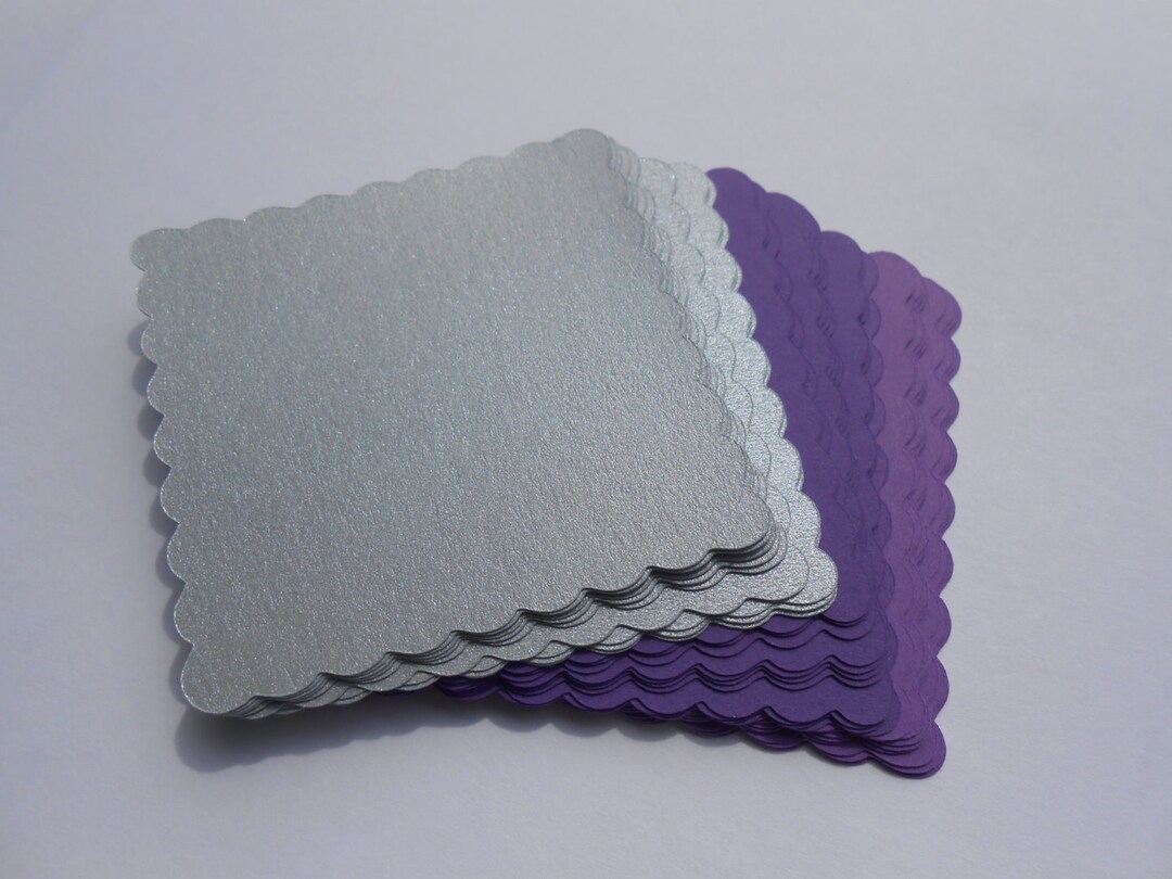 50 Scalloped Square Tags. Choose Your Colors, Size, & Shape. Weddings ...