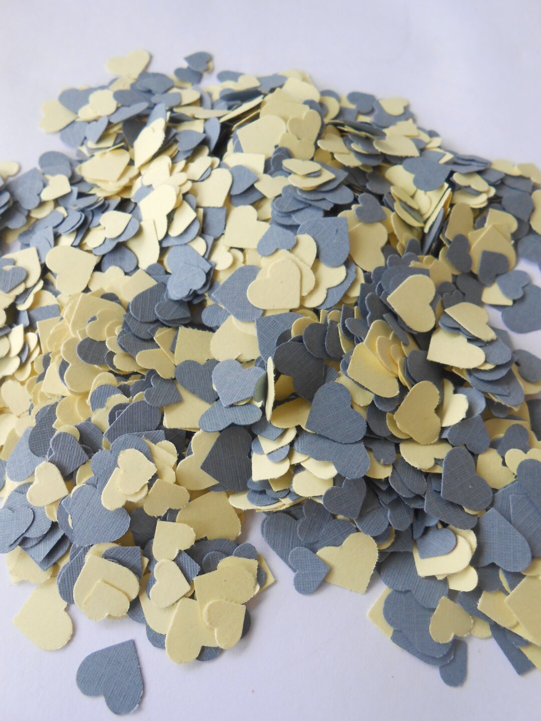 Over 2000 Mini Confetti Hearts. Light Yellow & Grey. Weddings, Showers ...