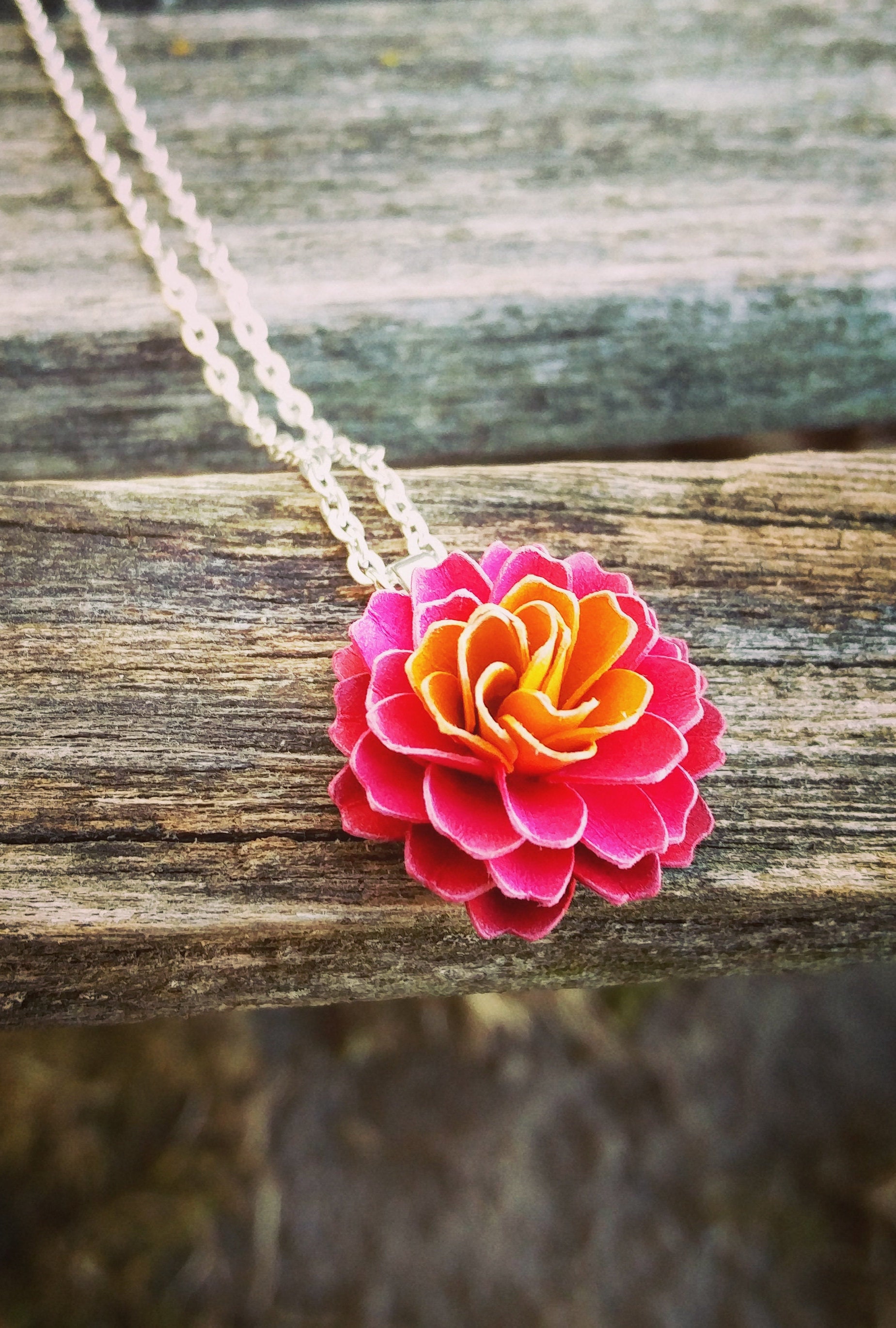 Dahlia Paper Flower Necklace. CHOOSE YOUR COLOR Wedding | Etsy