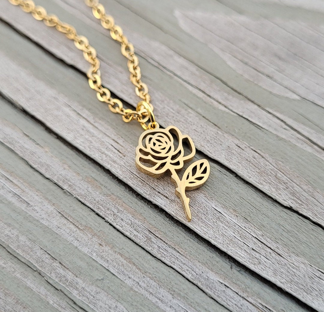 Birth Flower Necklace. CHOOSE YOUR COLOR. Gift for Birthday, Christmas ...