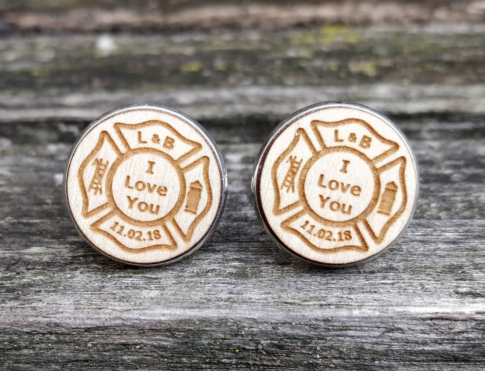 PERSONALIZED Firefighter Cufflinks. Laser Engraved. Wedding - Etsy