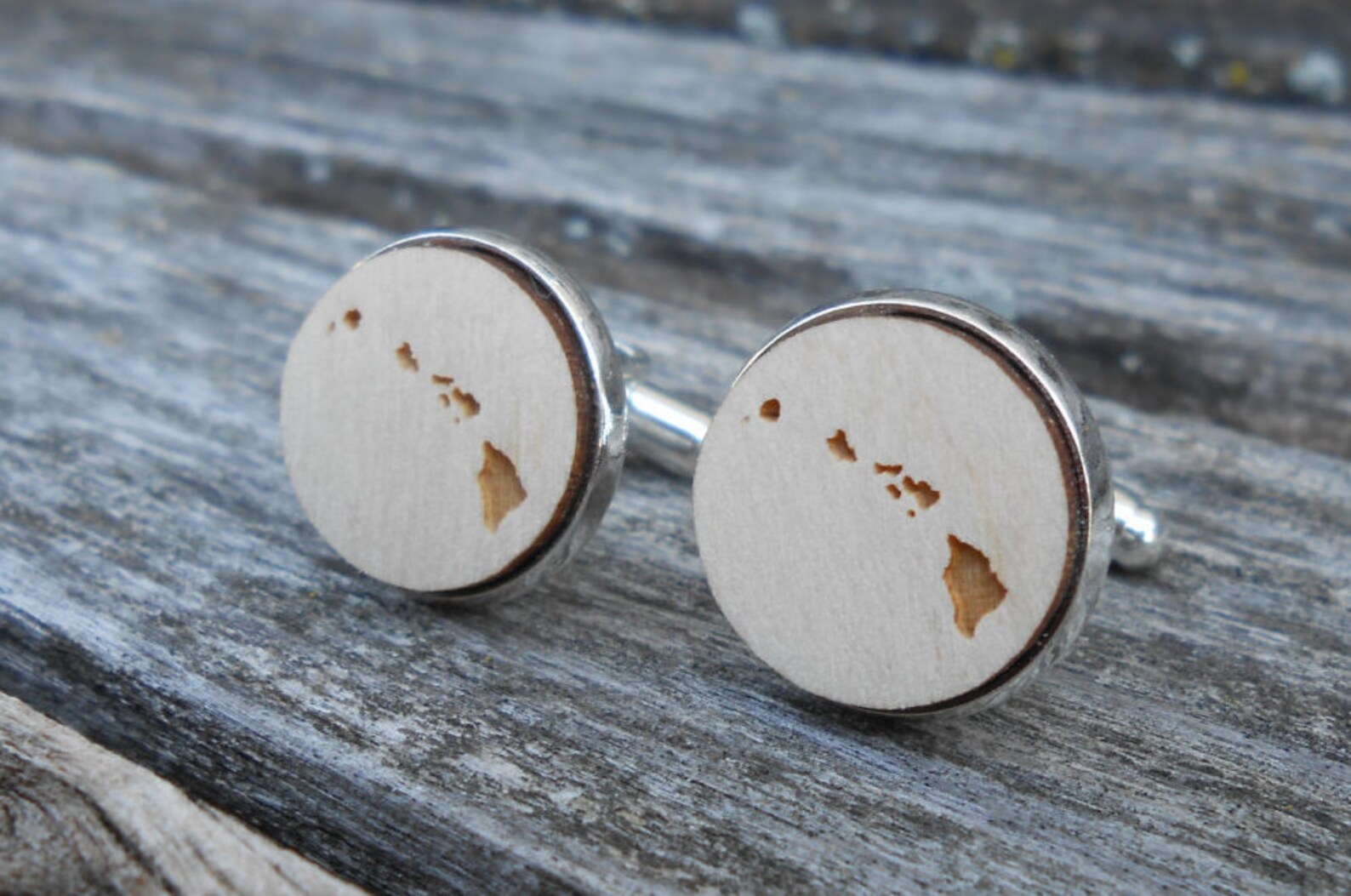 Wood STATE Cufflinks. HAWAII. Laser Engraved. Wedding - Etsy