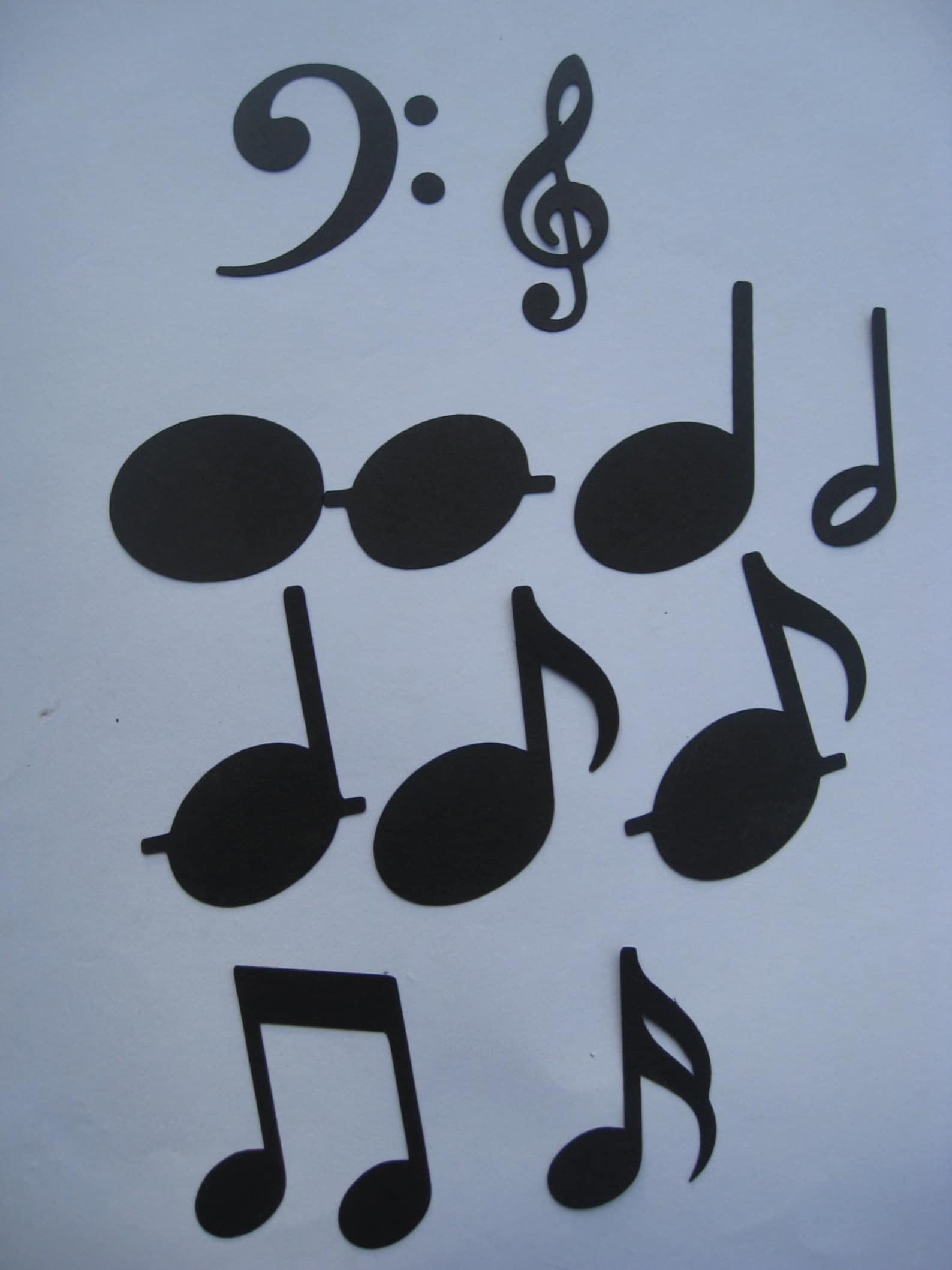 20 Music Notes, 6 Inch. Large Size. CHOOSE YOUR COLORS. Escort Card ...