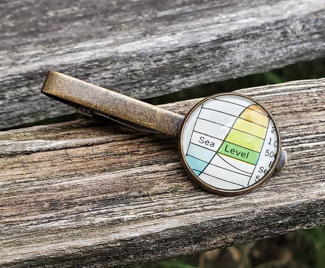 Vintage Map Tie Clip. Rainbow Map Key. Wedding, Groom, Groomsmen Gift ...