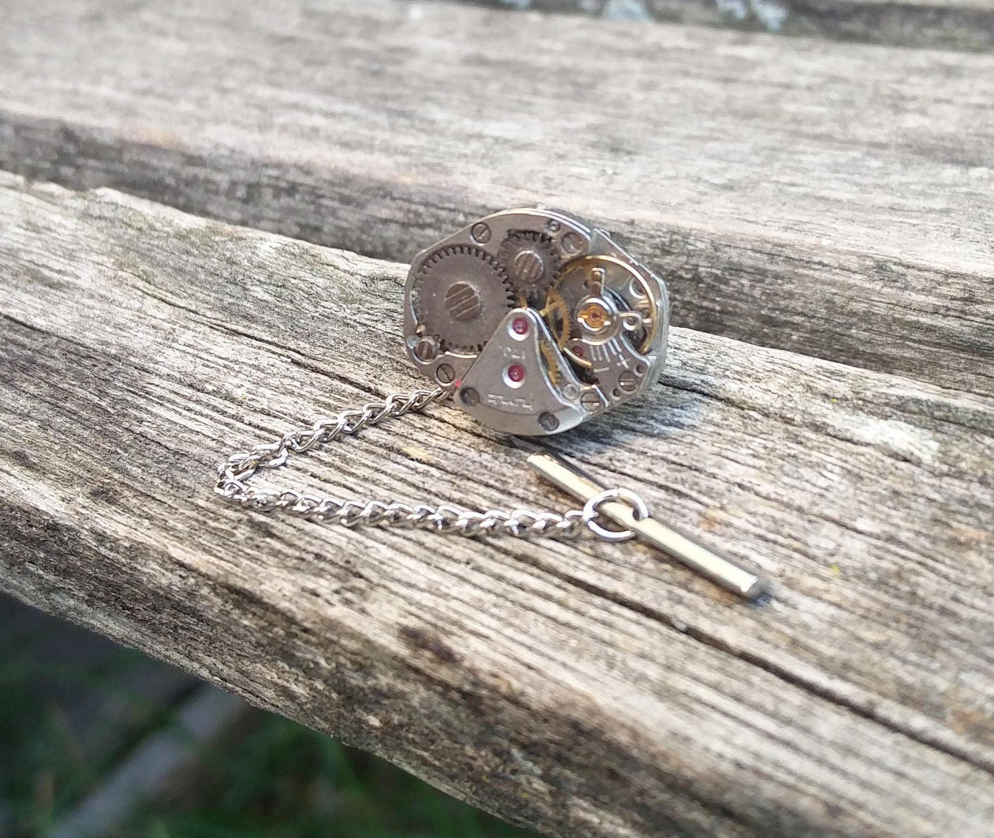 Steampunk Watch Tie Tack. Wedding Men Groom Gift Dad | Etsy
