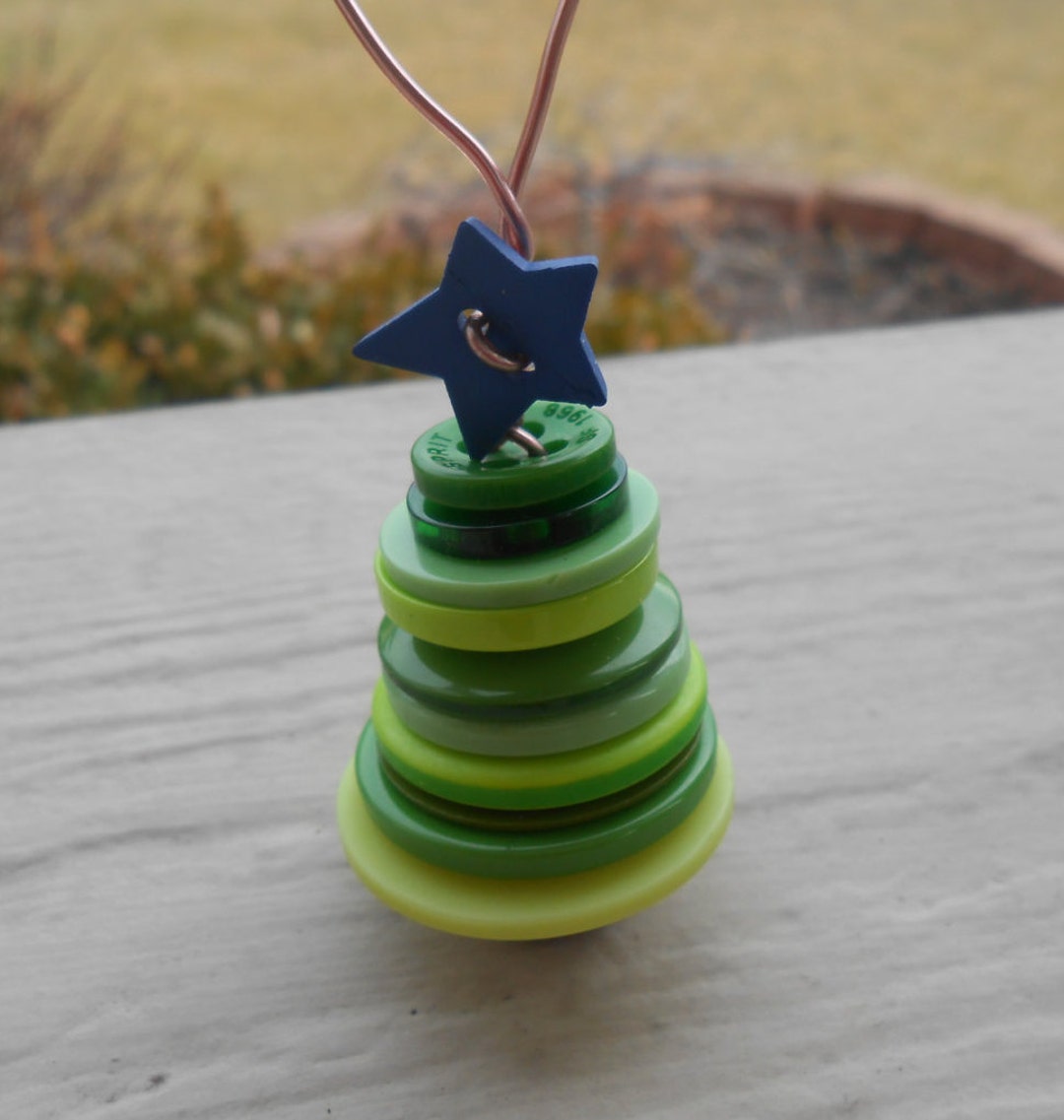 Tree Ornament. Christmas Button Tree. Holiday Decoration. Unique Gift ...