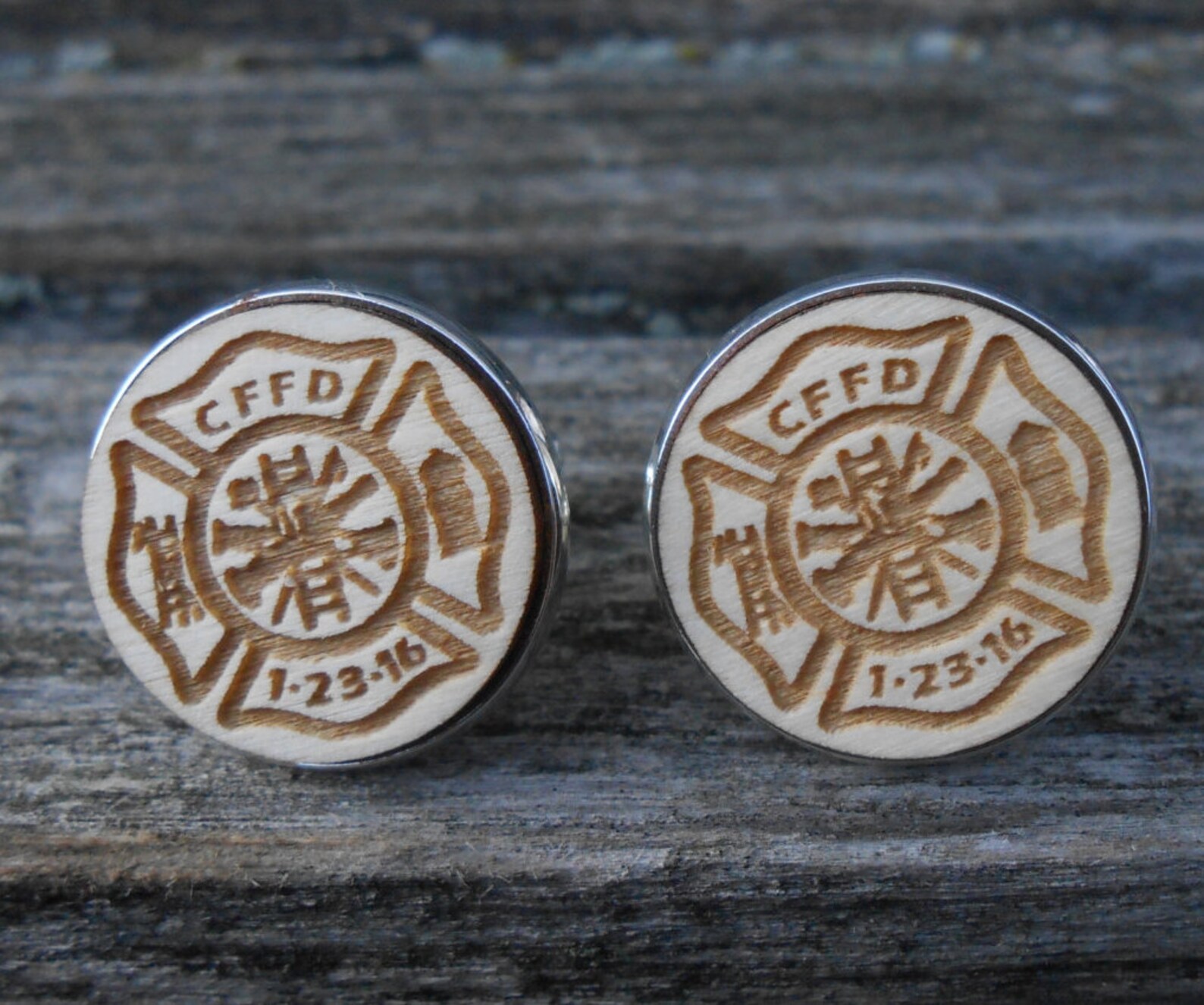 PERSONALIZED Firefighter Cufflinks. Laser Engraved. Wedding | Etsy
