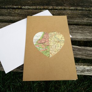 Vintage Map Card. CHOOSE YOUR PLACES! Wedding, Thank You, Anniversary ...