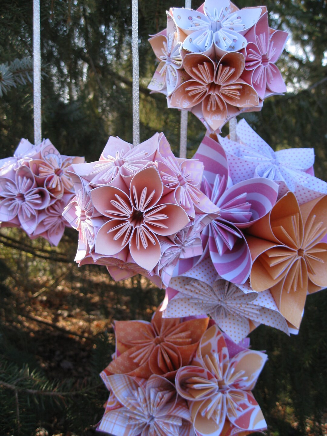 5 Kusudama Ball Decorations, CHOOSE YOUR COLORS. Hanging Wedding Decor ...