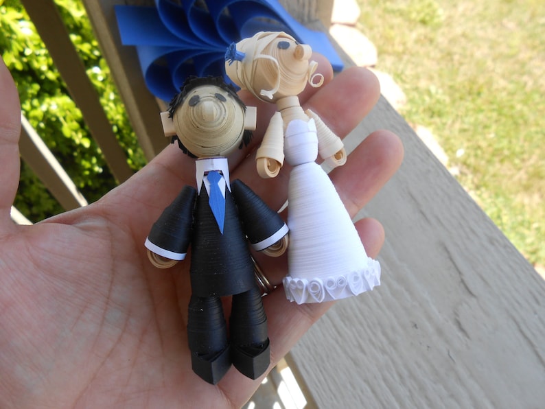 Bride & Groom Cake Topper. CUSTOMIZED. Quilled Paper Wedding Decoration ...
