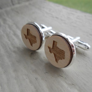Wood Texas Cufflinks. Laser Engraved. Wedding, Groom, Groomsmen Gift ...