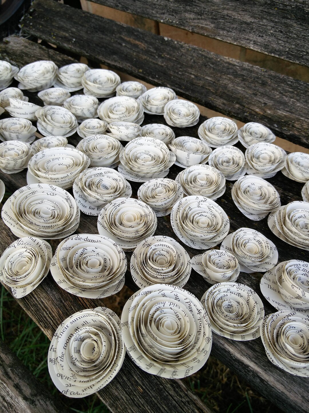 Book Rolled Rose. Favor, Wedding Decor, Cake, Centerpiece. Paper Roses ...