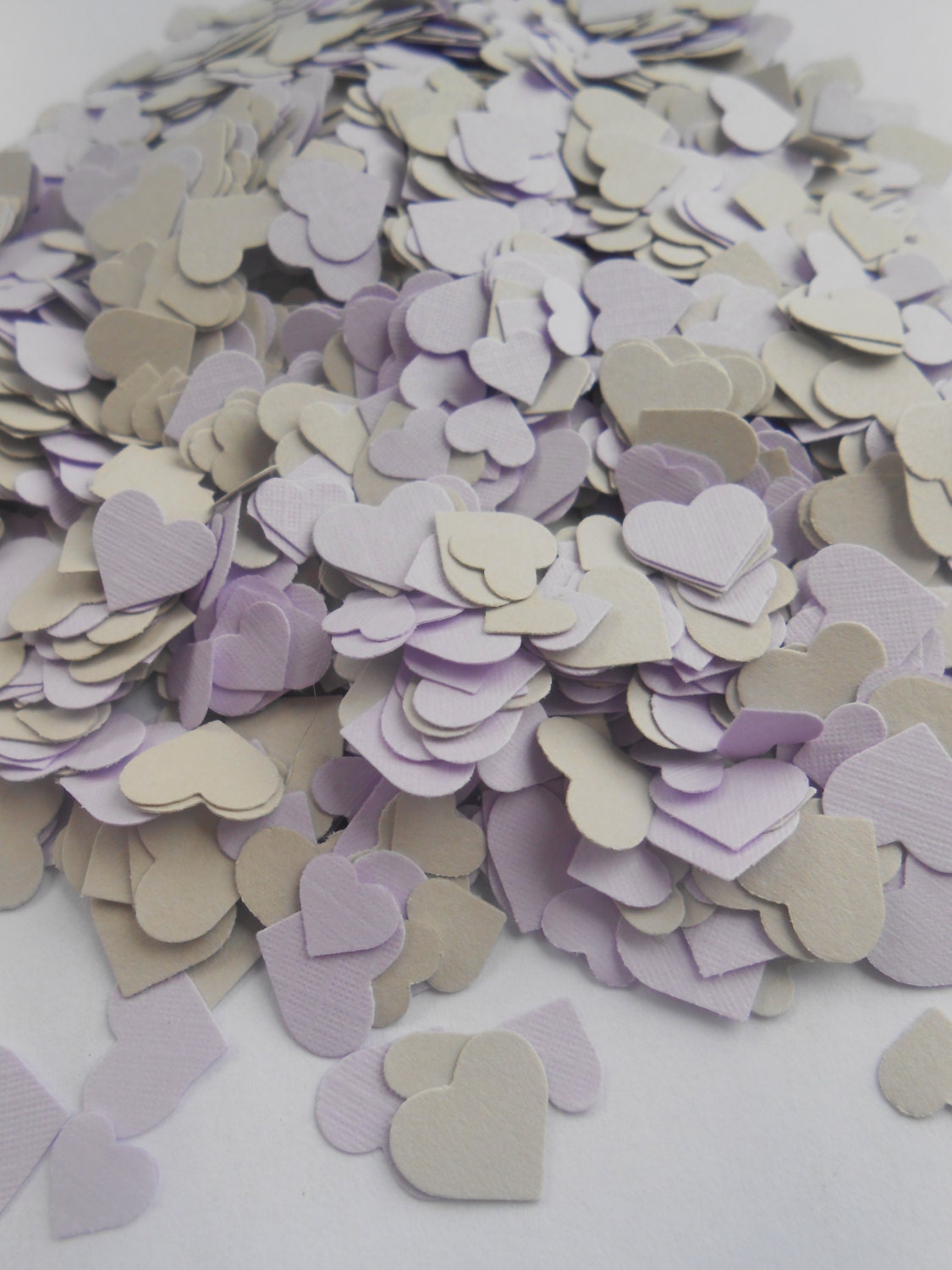 Over 2000 Mini Confetti Hearts. GREY & LAVENDER Mix. Wedding, Party ...