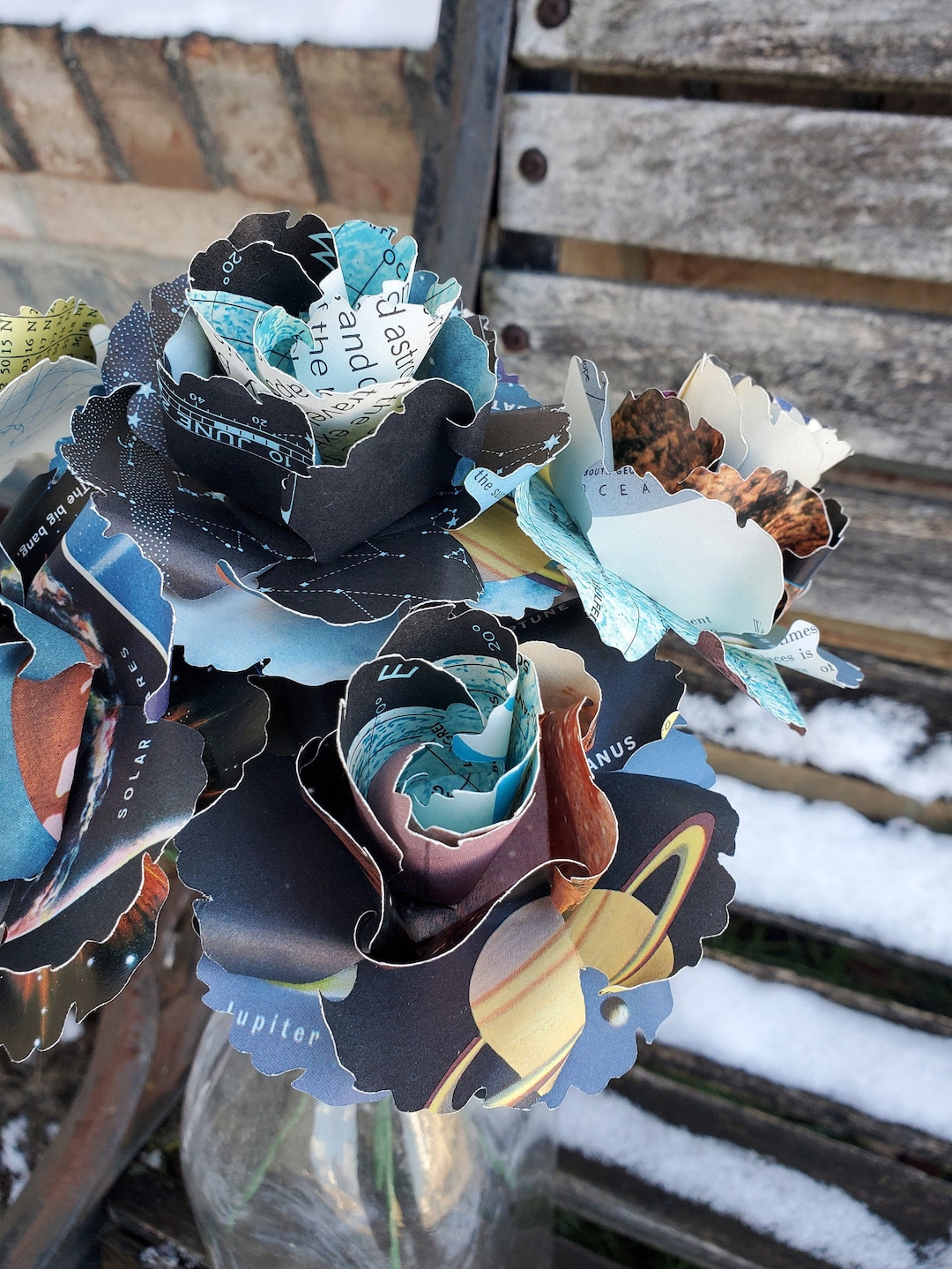 Outer Space Paper Roses, Constellations & Planets. Gift for Birthday ...