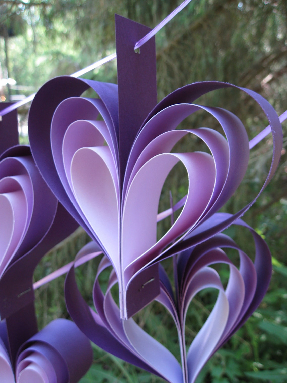 TWO Garlands of PURPLE HEARTS. 10 Hearts. Wedding Shower - Etsy