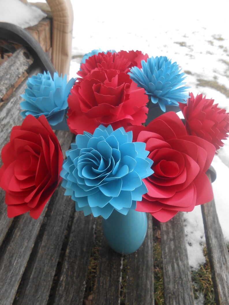 Custom Paper Flower Bouquet. CHOOSE YOUR COLORS. Centerpiece - Etsy