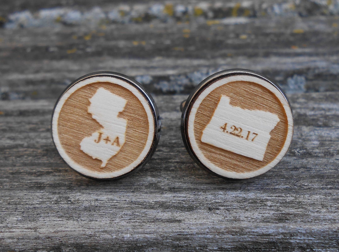 Personalized State Cufflinks. or Country. Gift for Groom, Wedding ...