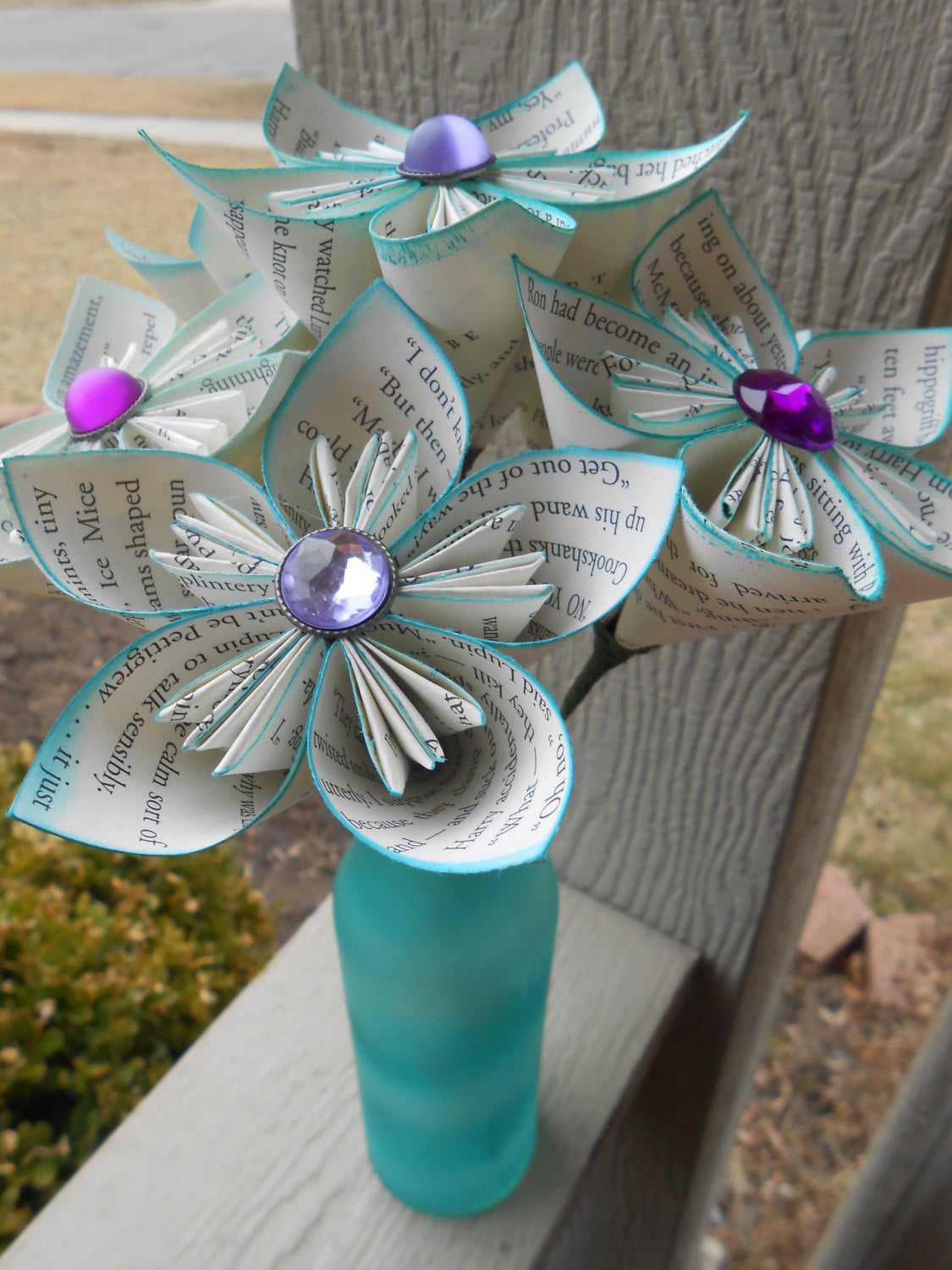 Book Paper Flower Bouquet. CHOOSE YOUR COLORS. First | Etsy