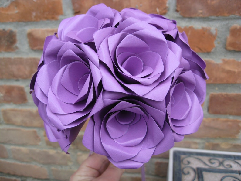 Dozen Red Paper Roses Wedding Bouquet Mother's Day Gift | Etsy