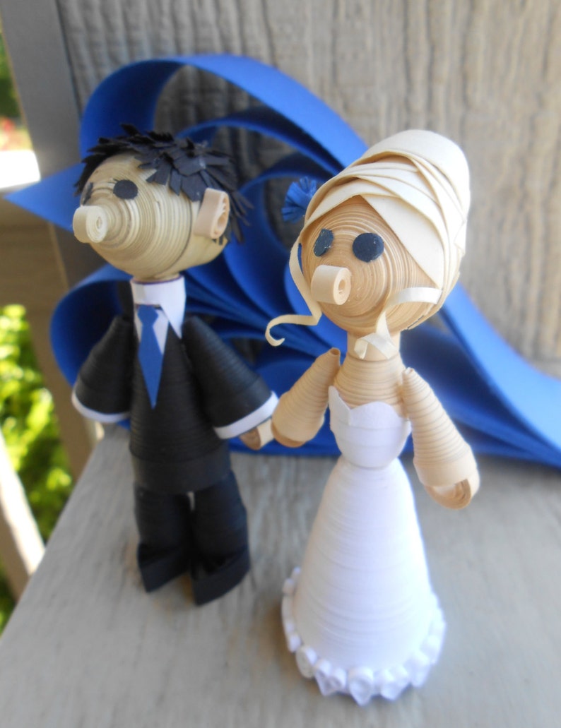 Bride & Groom Cake Topper. CUSTOMIZED. Quilled Paper Wedding Decoration ...
