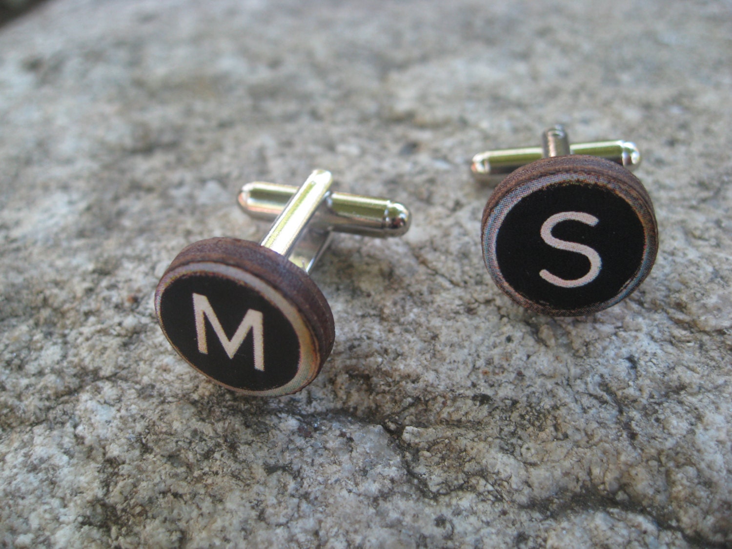 Typewriter KEY Cufflinks, CHOOSE Your LETTERS. Wood. Wedding, Groomsmen ...