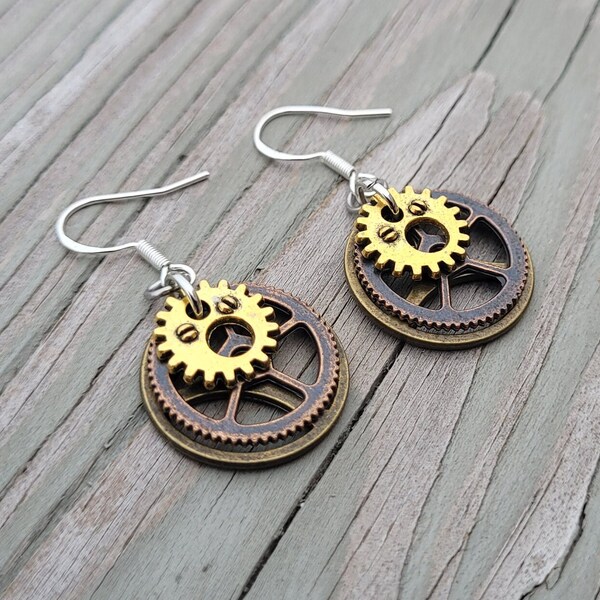 Gear Earrings - Etsy