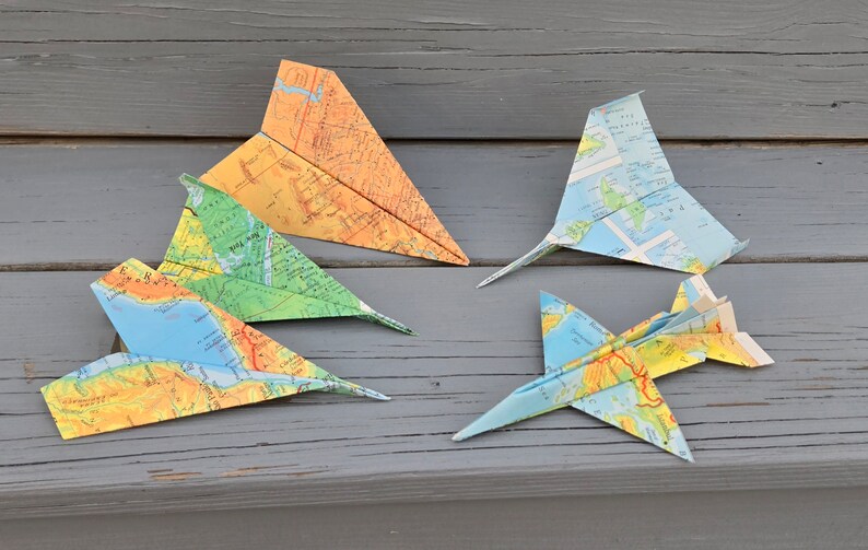 Map Paper Airplanes. Birthday Decorations, Wedding Confetti, Map ...