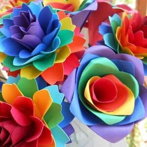 Rainbow Rose & Dahlia Bouquet. Red, Orange, Yellow, Green, Blue, Purple ...