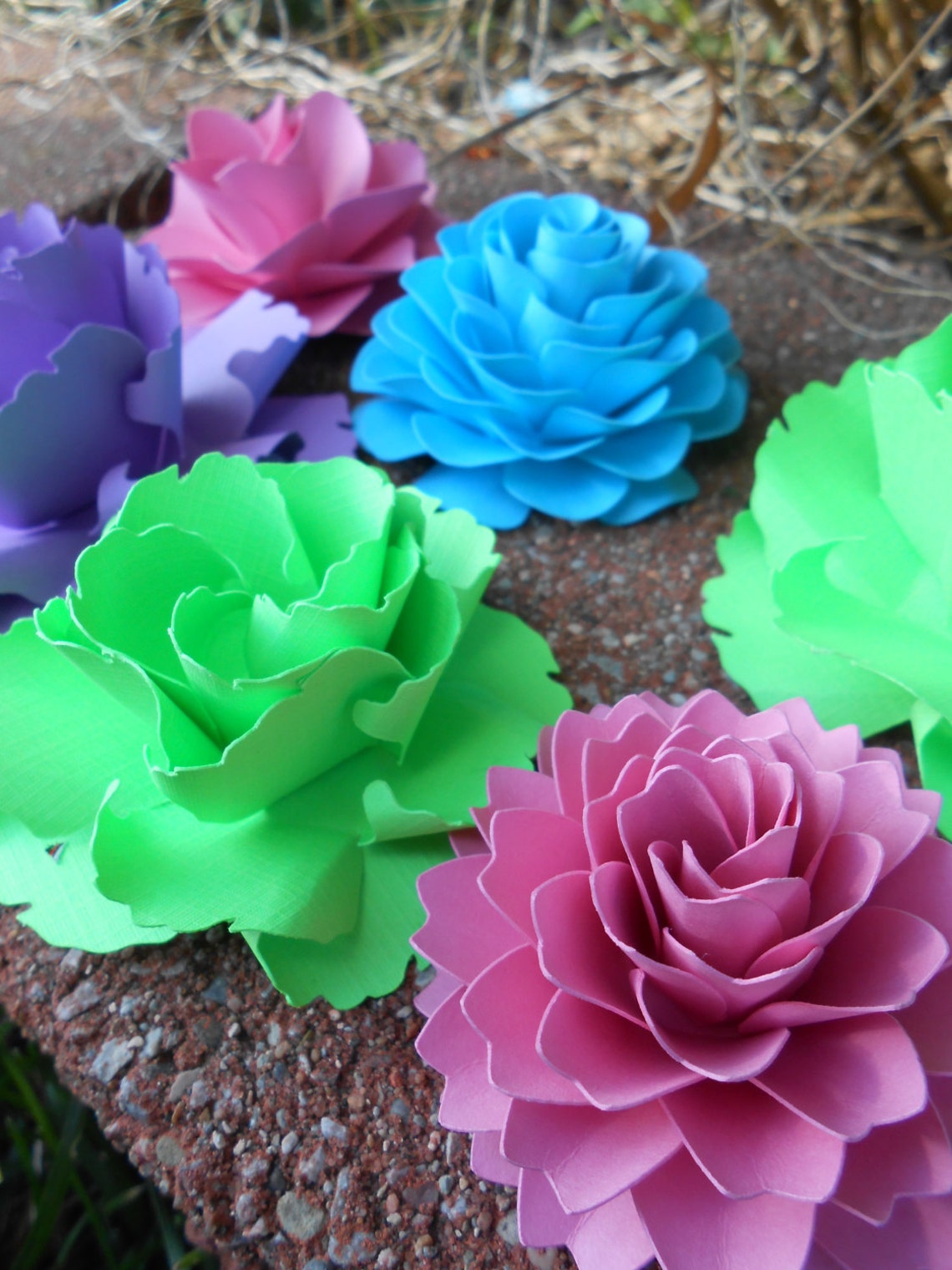 Paper Cake Flowers, Decorations. CHOOSE YOUR COLORS. Set of 10 ...