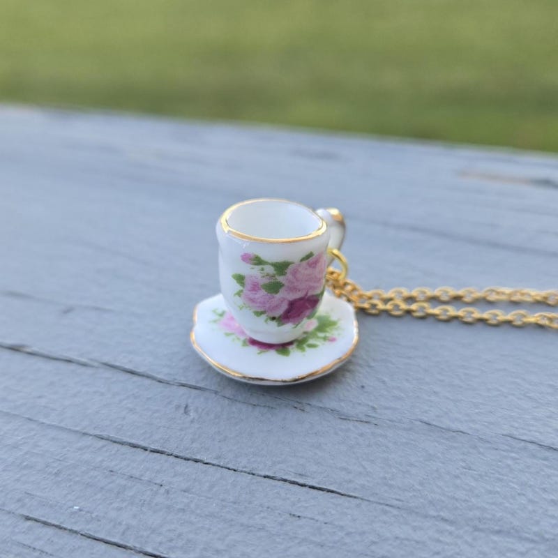 Tea Cup Necklace - Etsy