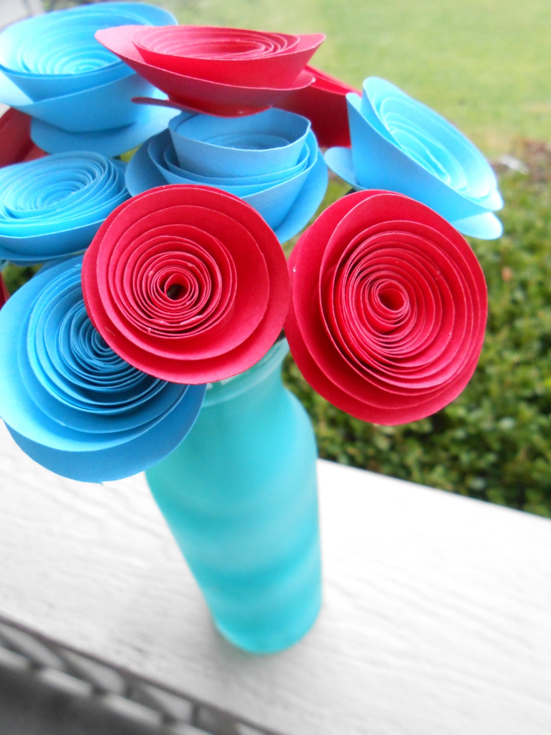 Rolled Paper Rose Bouquet CHOOSE YOUR COLORS. Wedding | Etsy