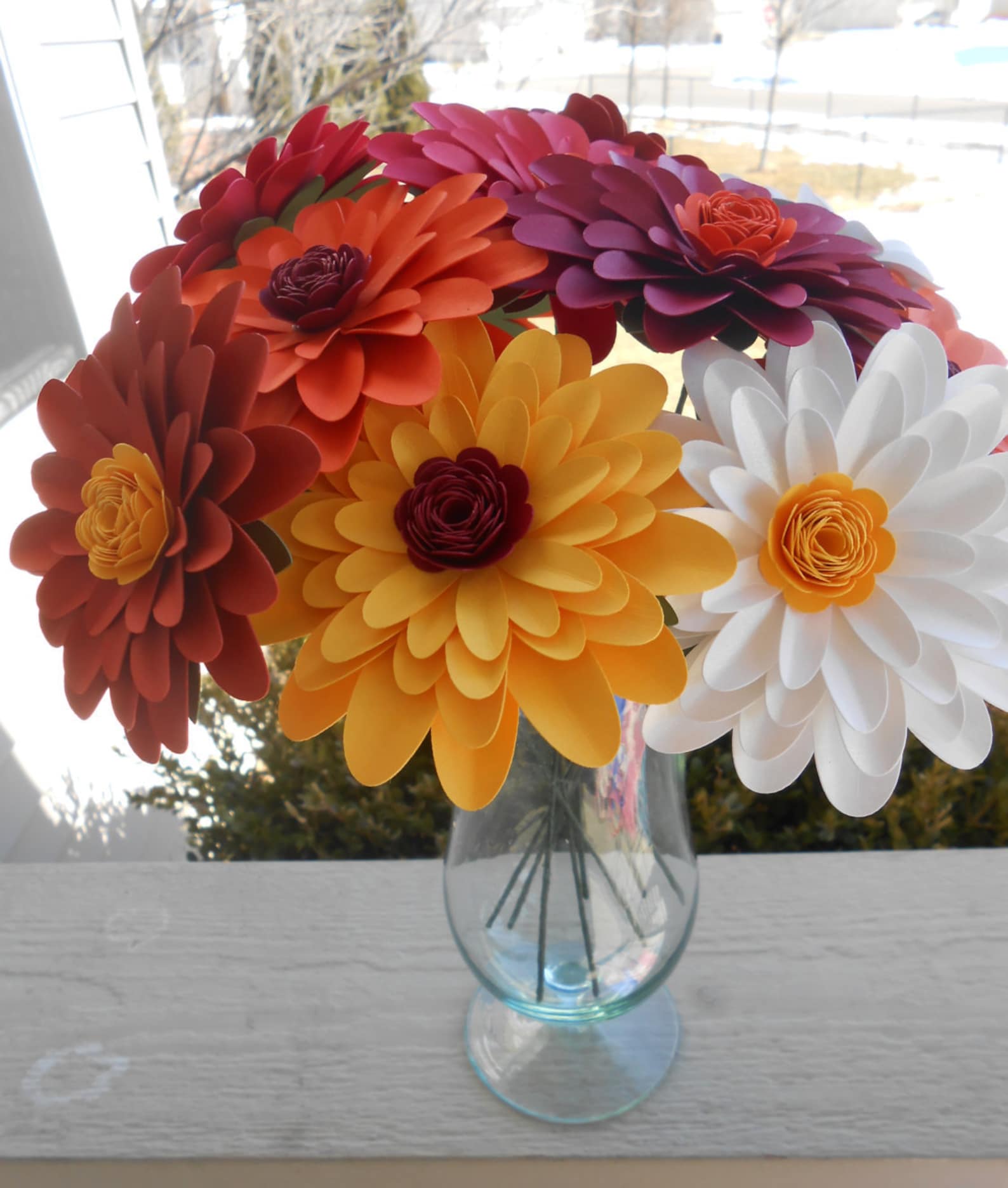 Gerber Daisy Paper Flower Bouquet. CHOOSE YOUR COLORS. - Etsy