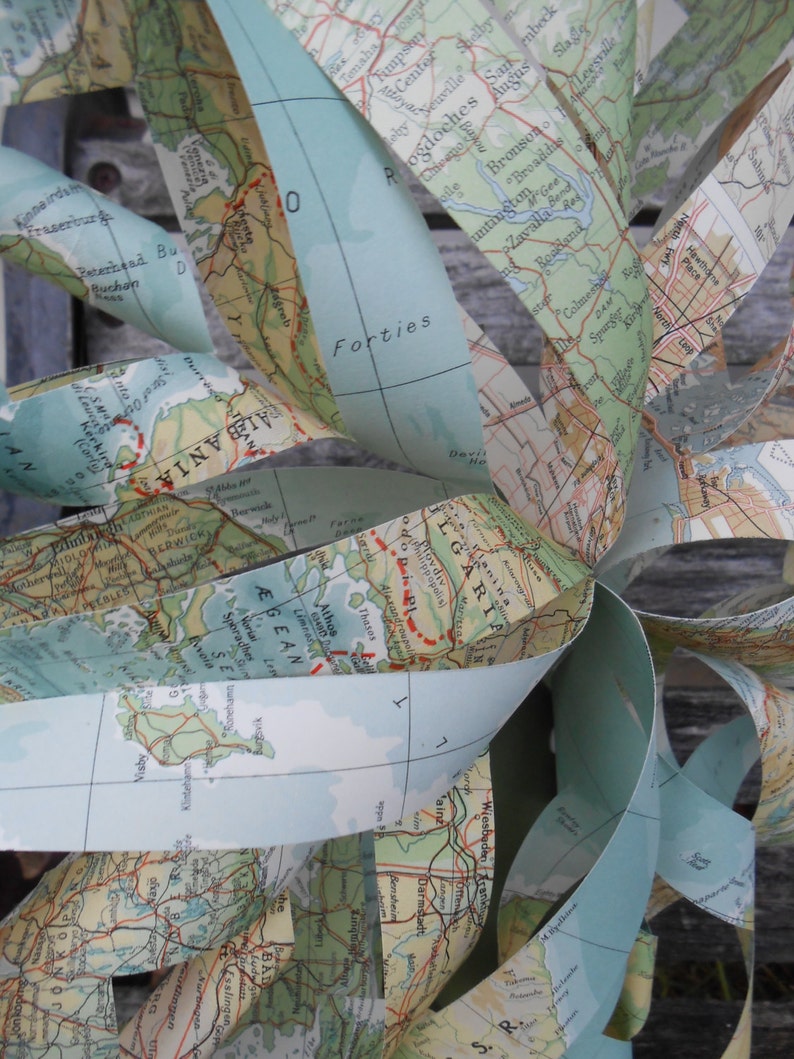 VINTAGE MAP Christmas Tree Topper. Twisted Star Rustic | Etsy