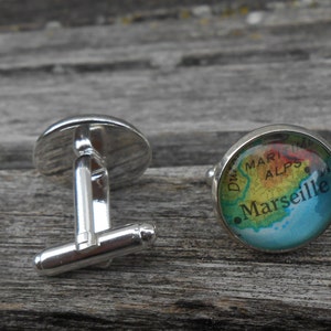 Vintage FRANCE Map Cufflinks. Paris & Marseille. Wedding, Men's ...