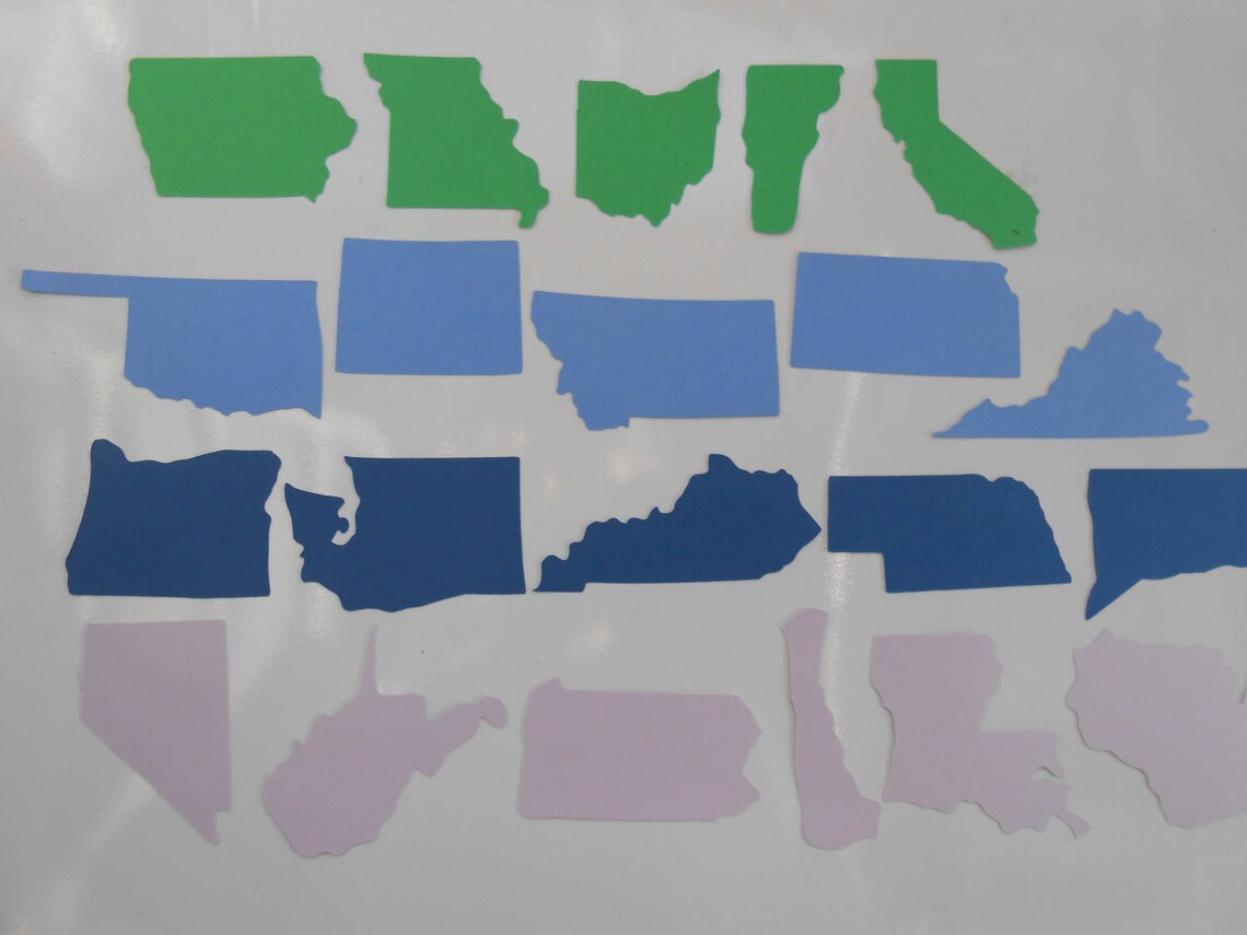 100 State Shapes. CHOOSE Your STATE & COLORS. 3.5 Inch. Escort - Etsy