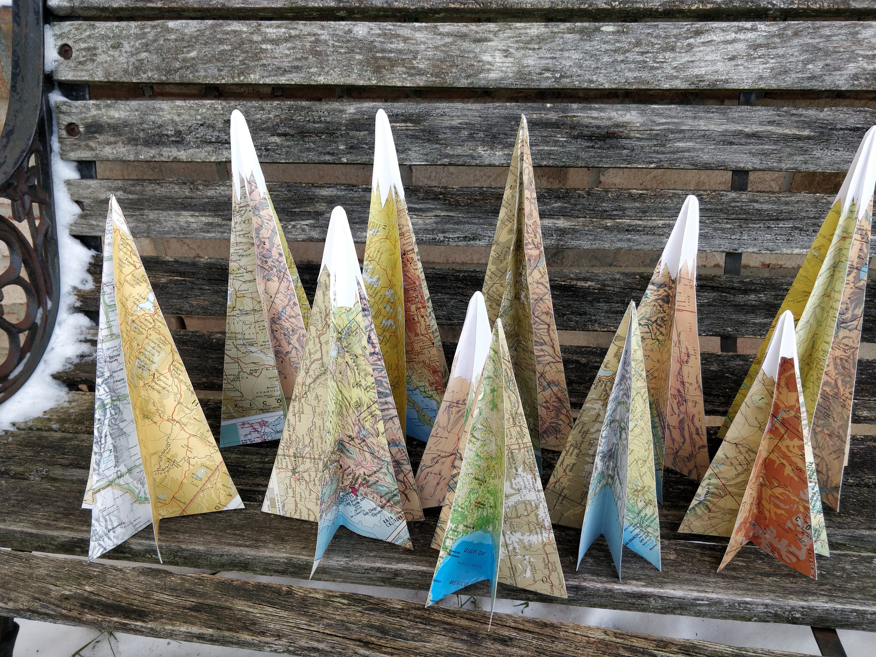 Map Mountains. Snow OR No Snow. Vintage Maps. Wedding | Etsy