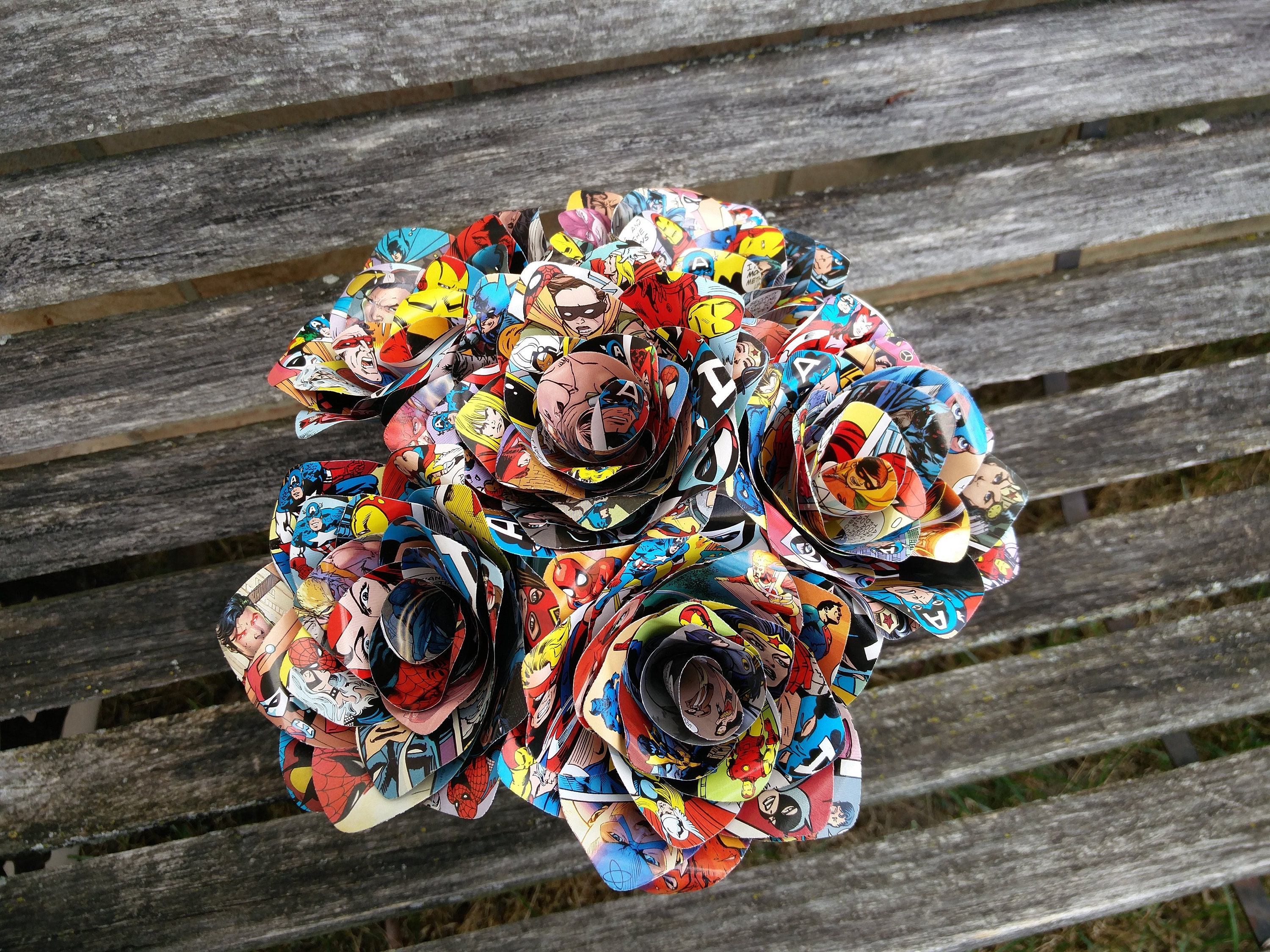 6 COMIC BOOK Roses. Wedding Birthday Anniversary | Etsy