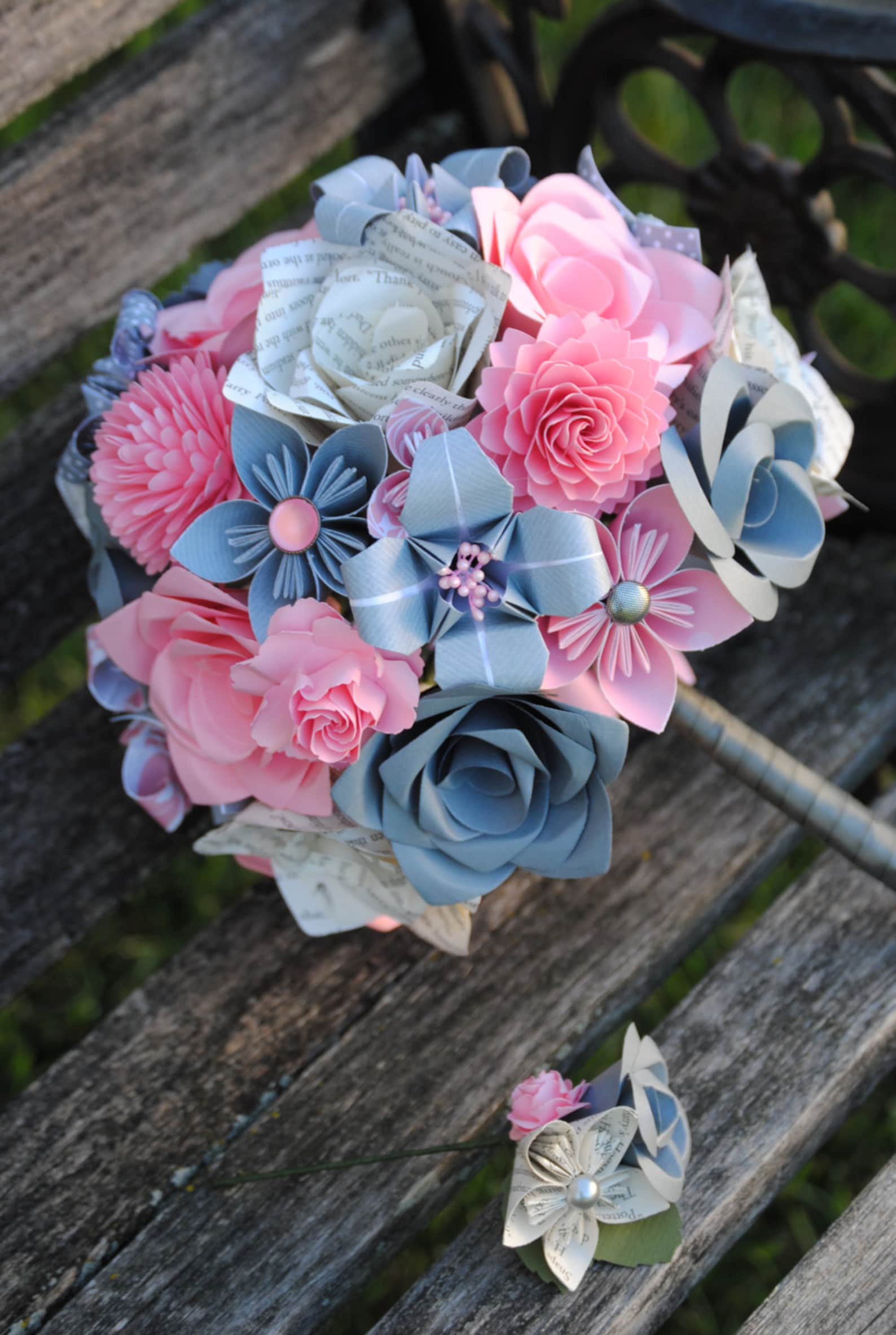 Custom Paper Flower Wedding Bouquet. You Pick The Colors | Etsy