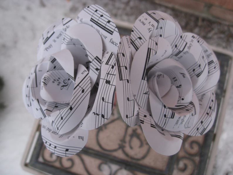 Sheet Music Paper Roses. Valentine Anniversary Gift Wedding | Etsy
