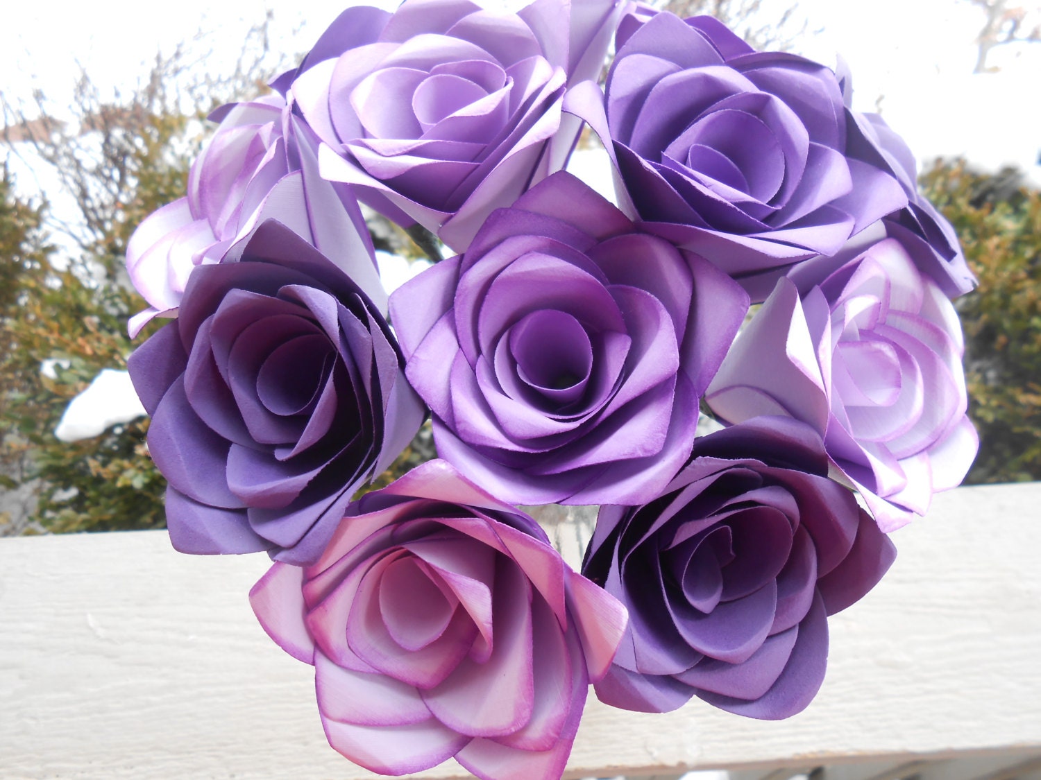 Dozen Paper Roses. CHOOSE YOUR COLORS. Anniversary | Etsy