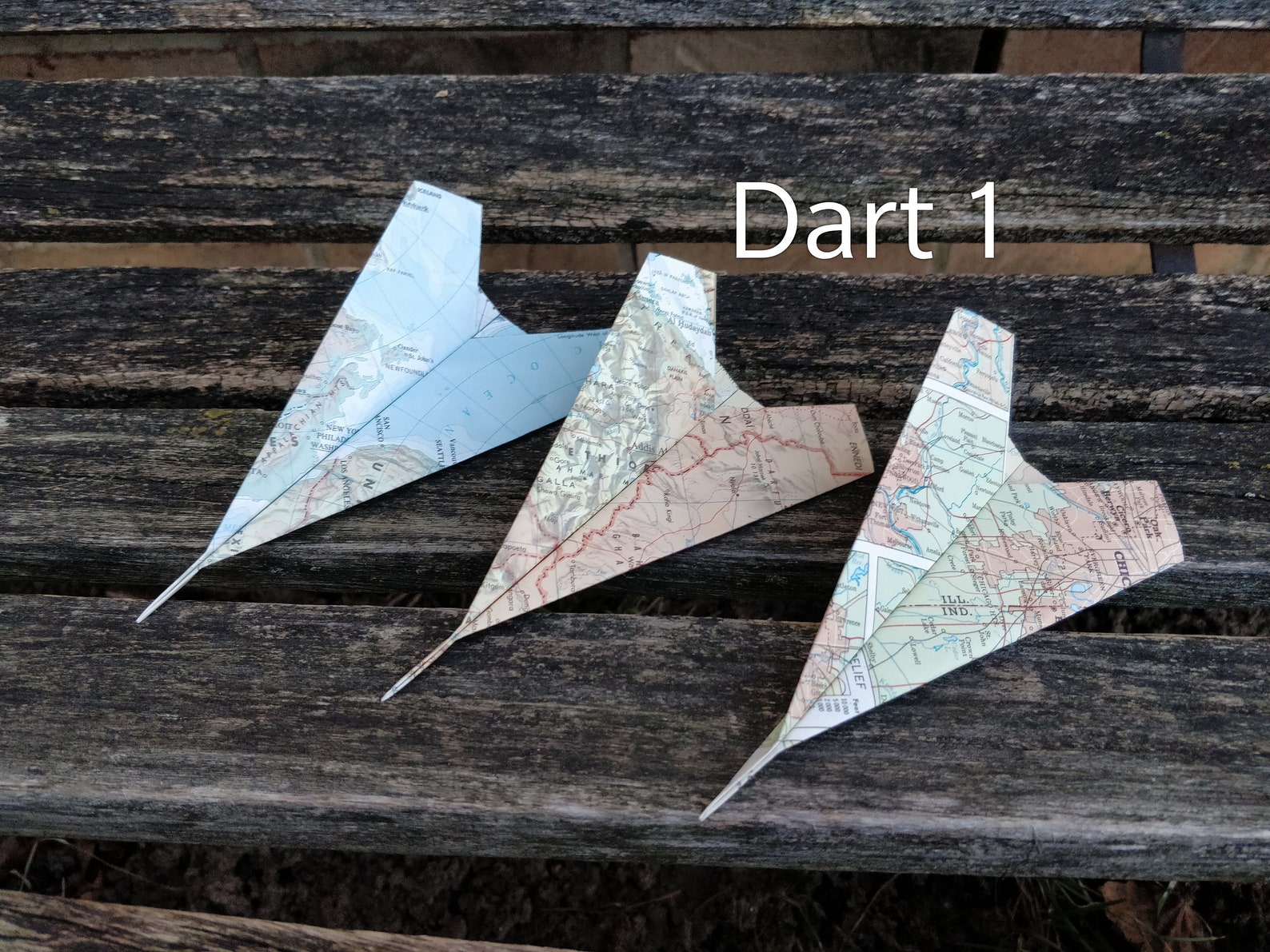 Vintage MAP Paper Airplanes. Escort Cards, Wedding Decoration, Party ...