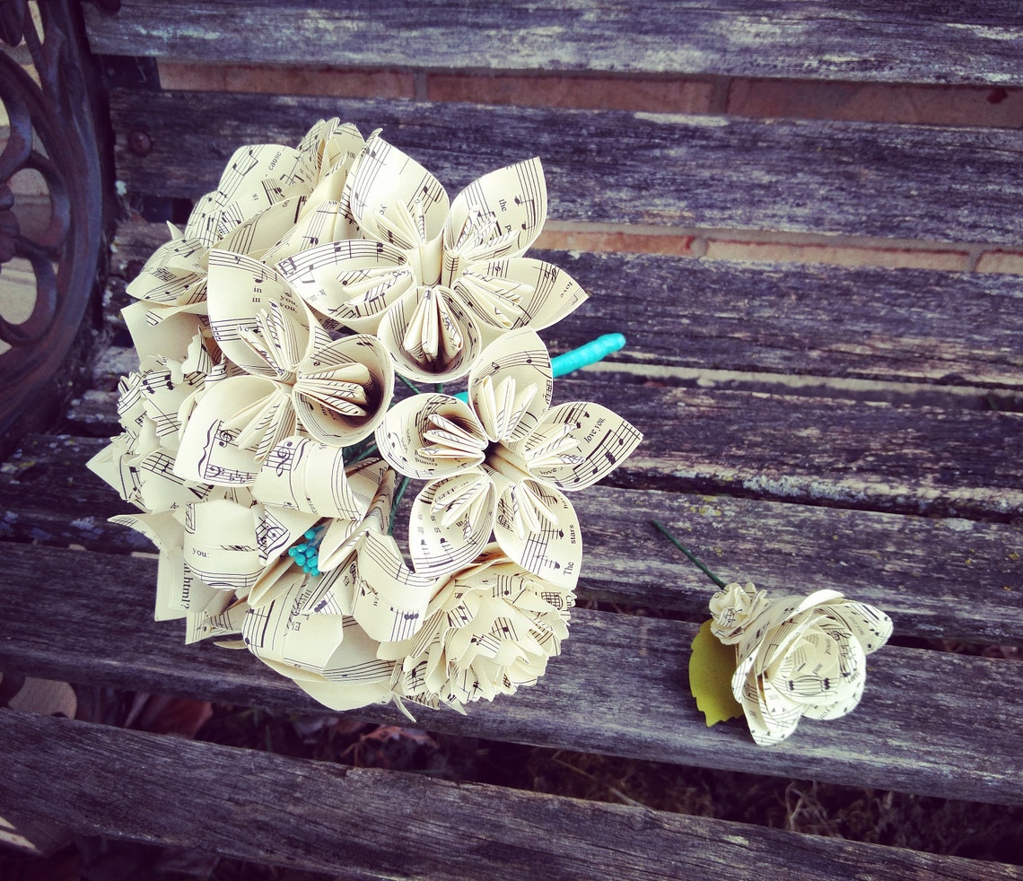 Custom Paper Flower Wedding Bouquets. You Pick the Colors, Papers ...