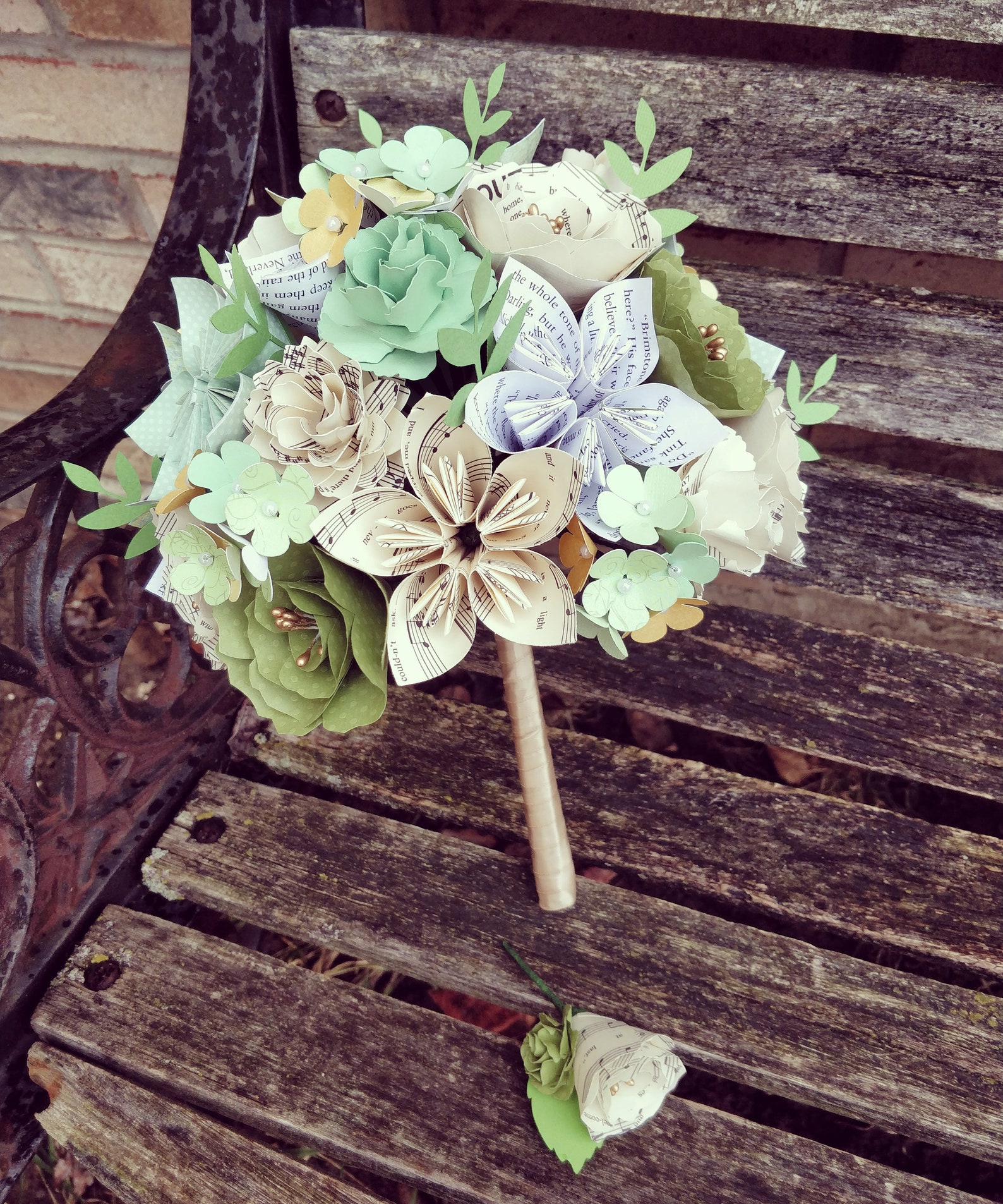 Custom Paper Flower Wedding Bouquet. You Pick The Colors | Etsy