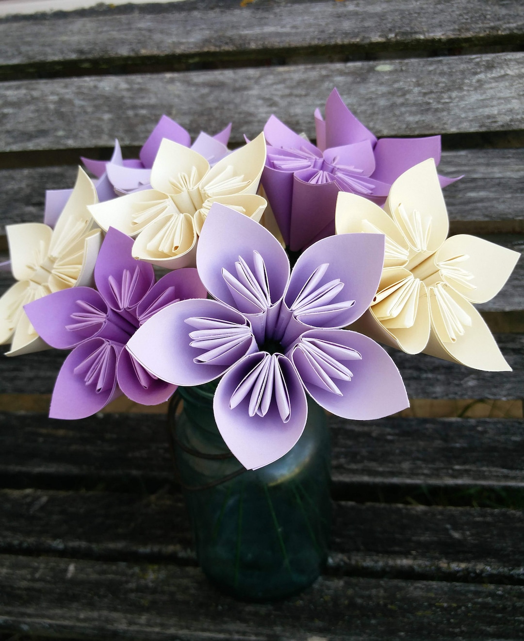 One Dozen Paper Flowers. CHOOSE YOUR COLORS. Anniversary, Centerpiece ...