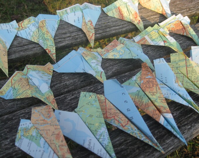 FLYING Map Paper Airplanes. Wedding Decoration Party - Etsy