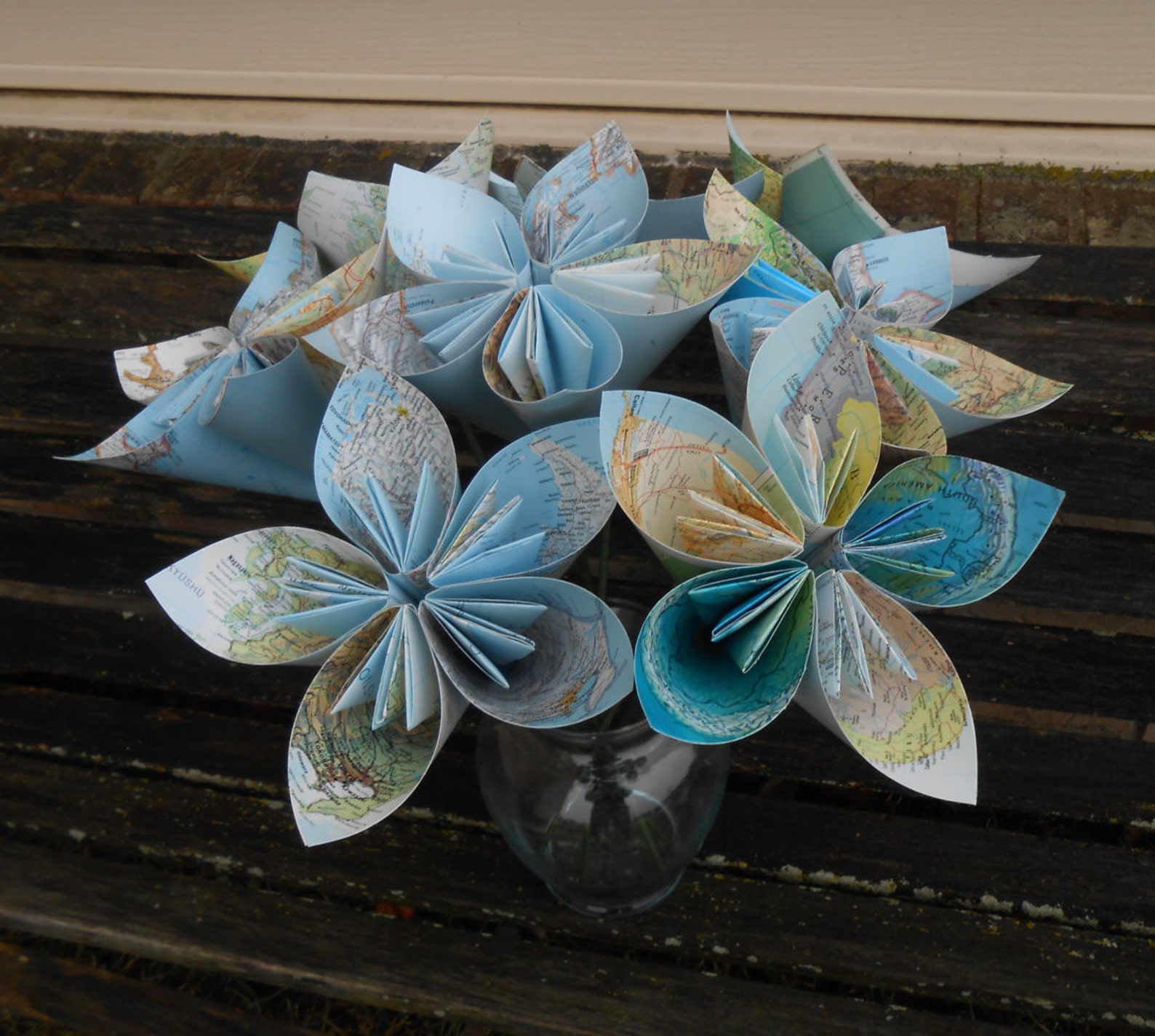 Huge Map Paper Flowers. Great for Weddings Centerpiece - Etsy