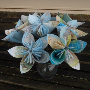 Huge Map Paper Flowers. Great for Weddings, Centerpiece, Decoration ...