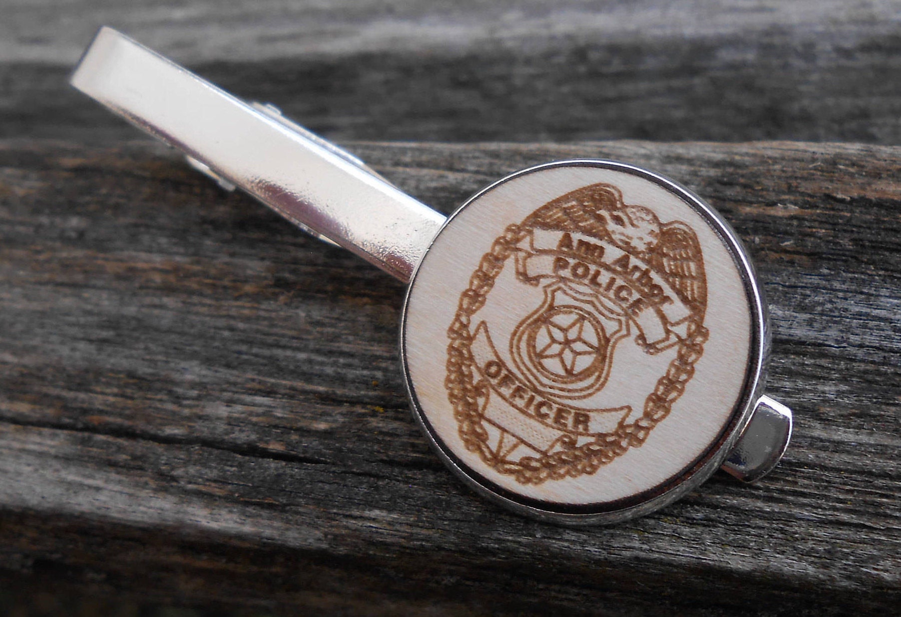 Police Tie Clip. CHOOSE CITY or STATE Laser Engraved. | Etsy