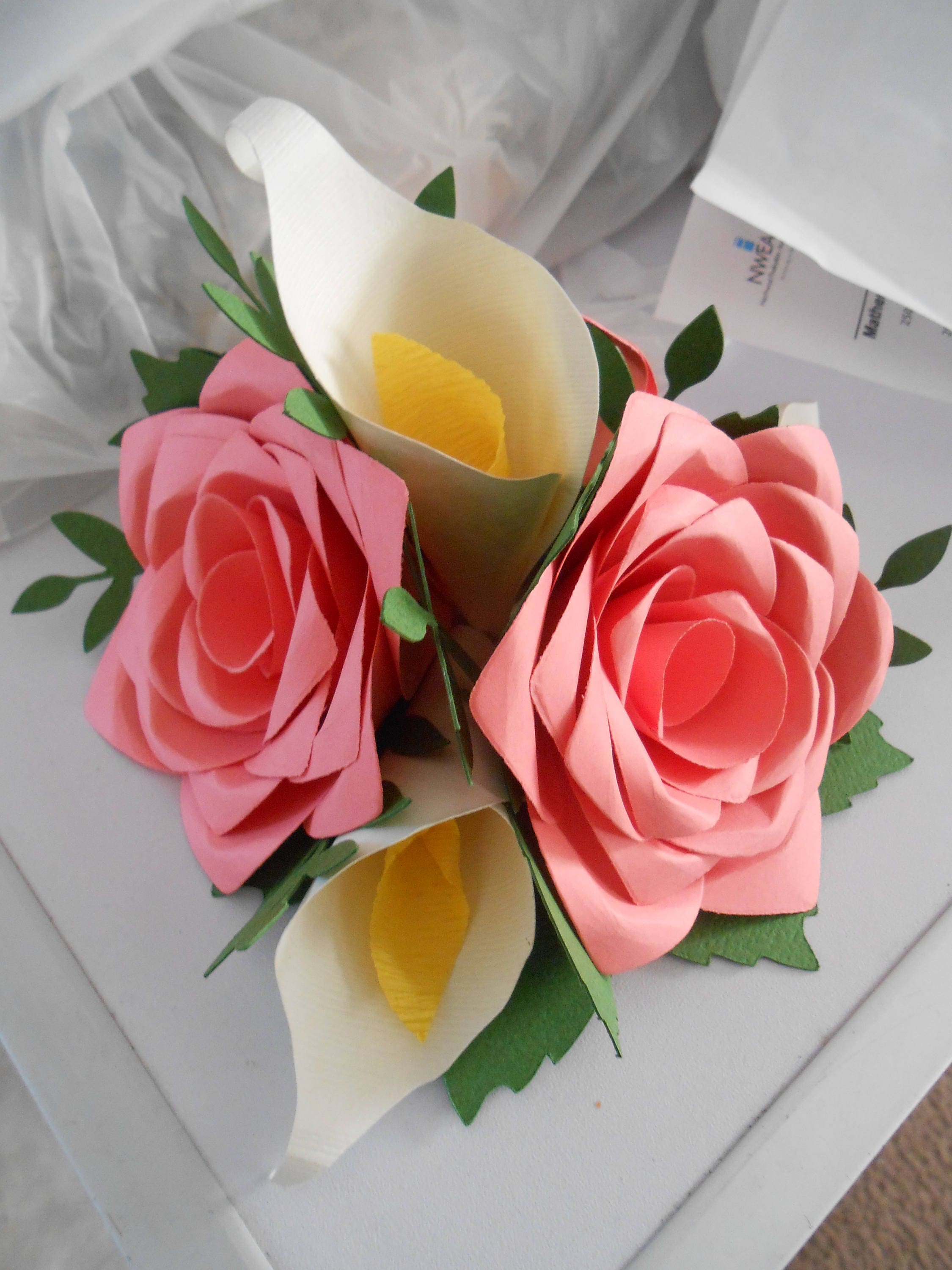 Paper Rose Cake Topper. CHOOSE YOUR COLORS. Custom Cake Topper. Paper ...